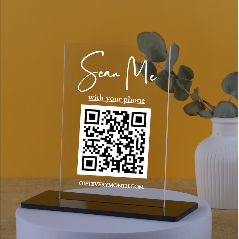 Custom Business QR Code Acrylic Stand Personalized UV Printed Sign for ...