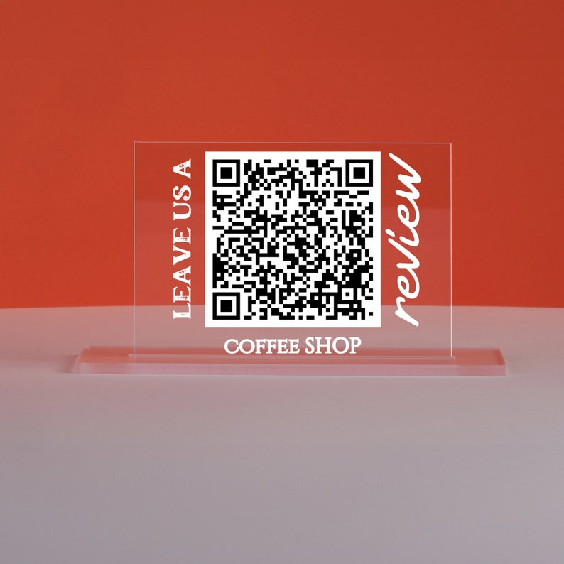 Custom Google Review Acrylic Sign, Scannable QR Code, Modern Customer ...