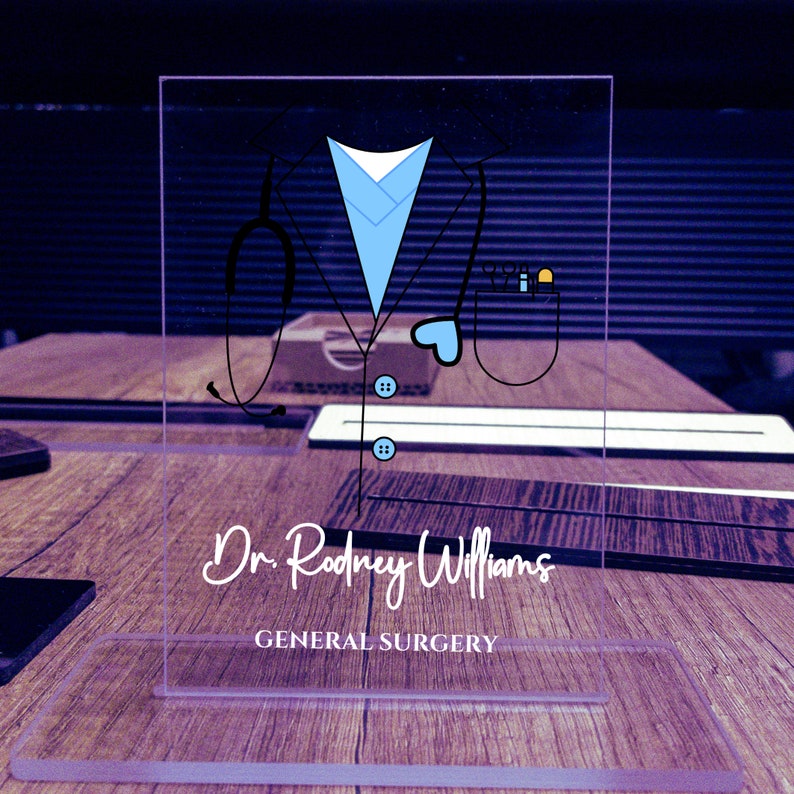 Personalized Acrylic Doctor Sign With Custom Name & Medical Specialty ...