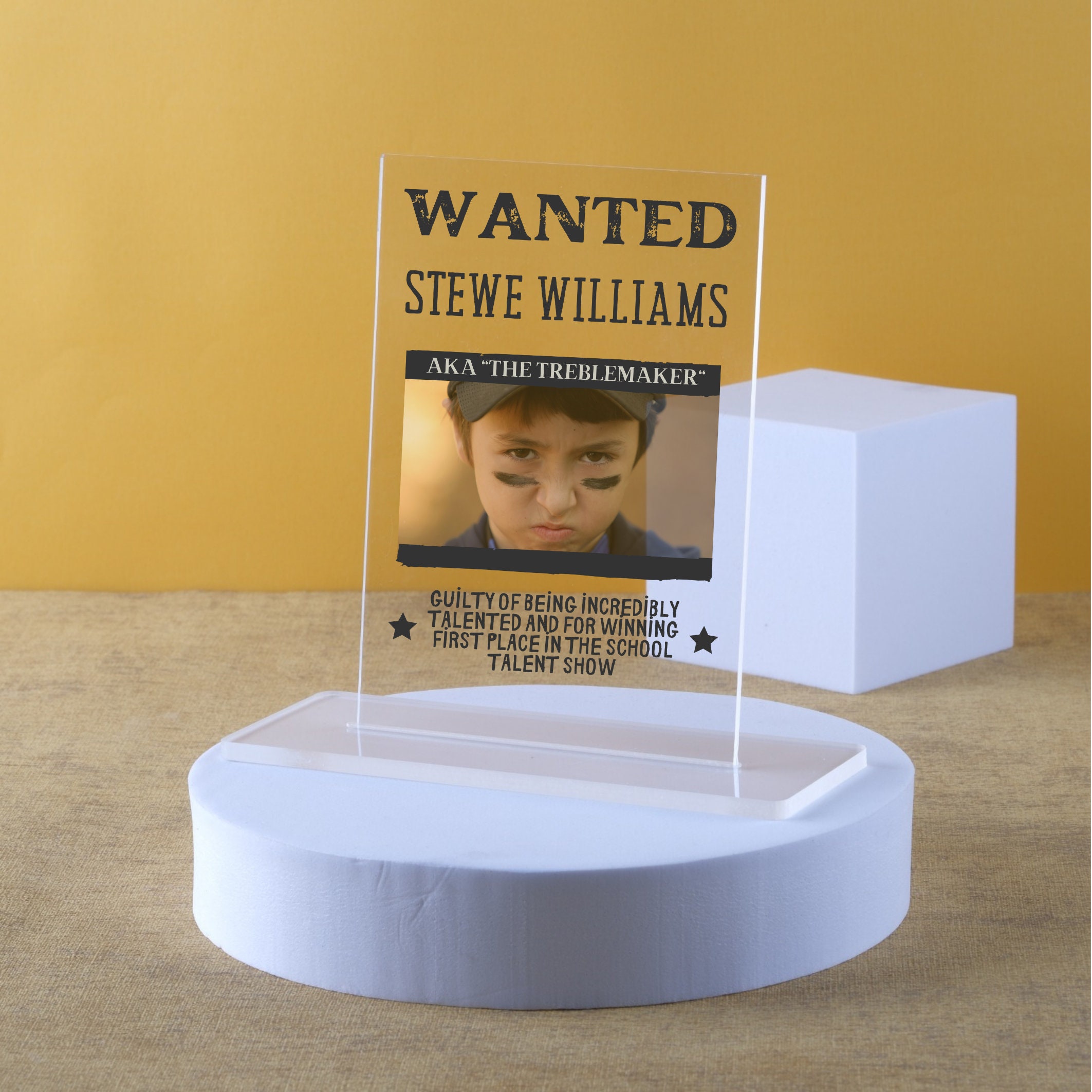 Custom 'wanted' Poster Acrylic Print Personalized Funny Prank Photo ...
