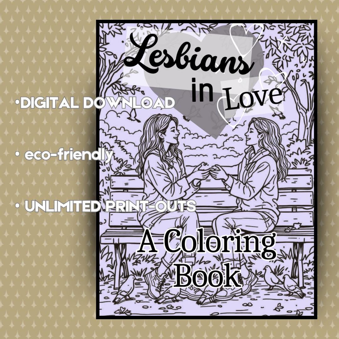 Lesbians in Love | Download & Print Coloring Book - Etsy