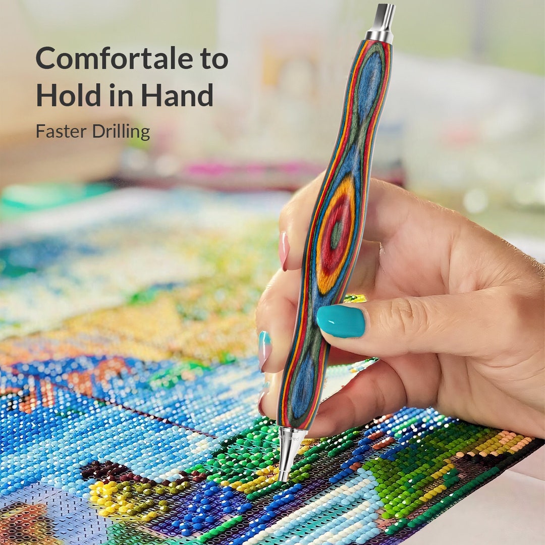 CATEARED Handmade Rainbow Wood Diamond Painting Pen for Diamond ...