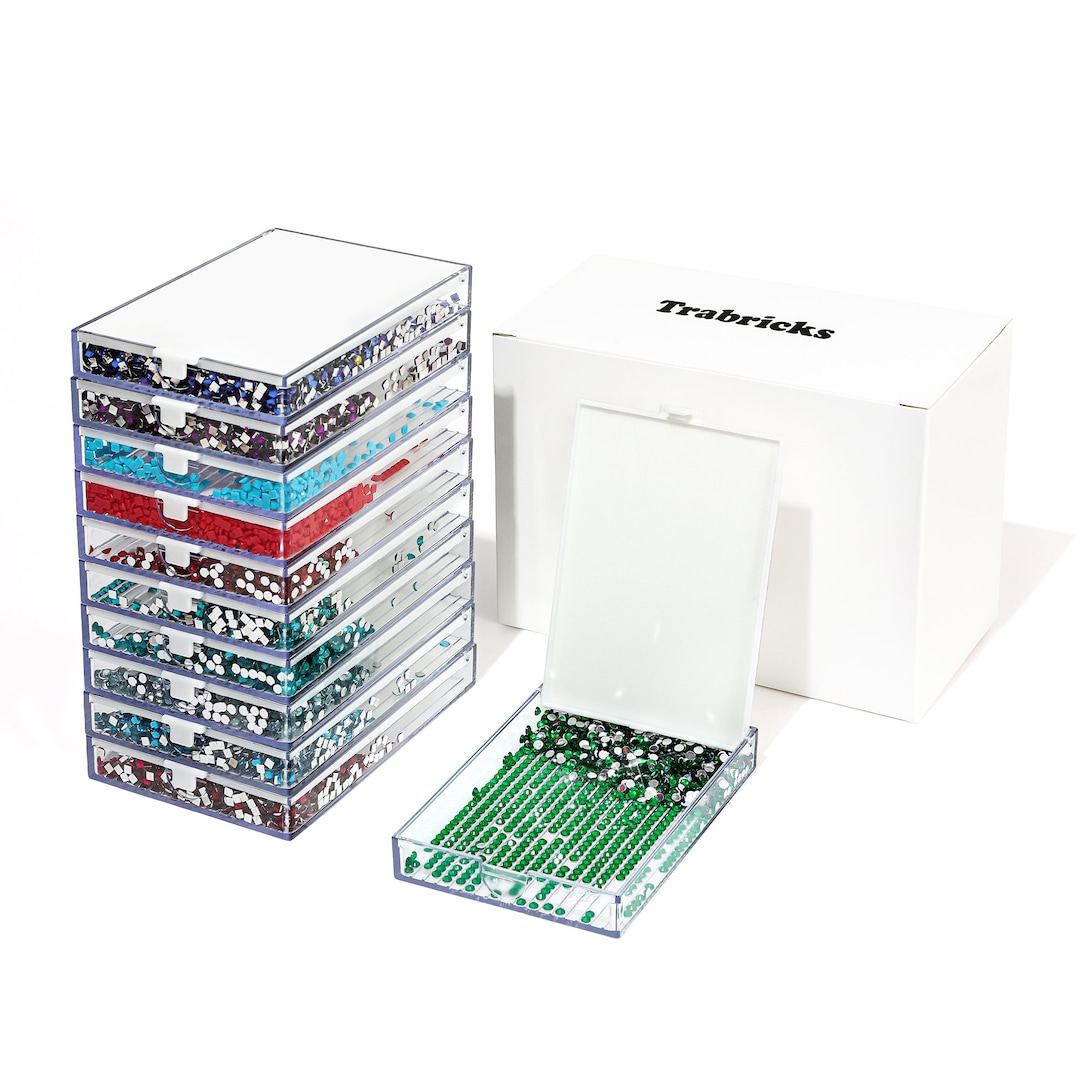 Cateared Trabricks, Stackable Diamond Painting Trays With Lids, Craft ...