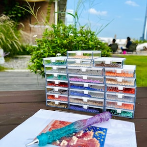 Cateared Trabricks, Stackable Diamond Painting Trays With Lids, Craft ...