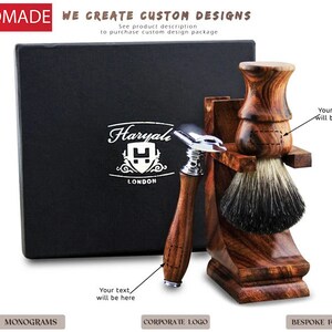 Luxury Wooden 3pc Mini Shaving Kit for Men Black Badger - Etsy