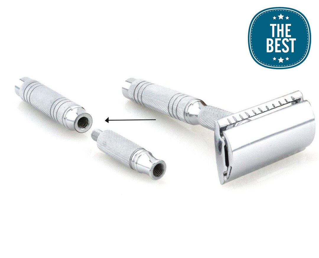Double Edge Safety Razor 2pc Metallic Handle Men's Razor for Shaving ...