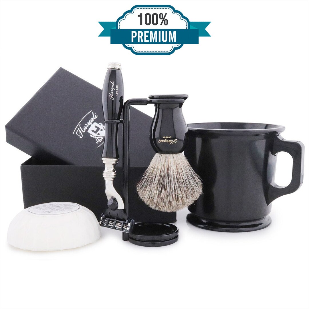 Traditional 5pc Shaving Set for Men Super Badger Shaving Brush - Etsy