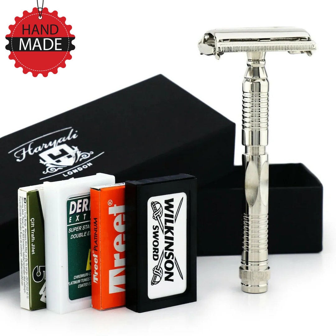 Handmade Double Edge Safety Razor Metallic Men's Razor for Shaving ...