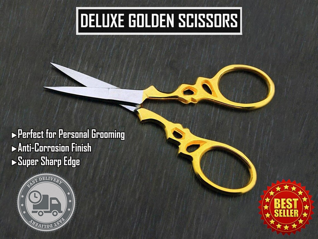 Gold Embroidery Scissor Drawing for Embroidery Craft Work Stainless ...