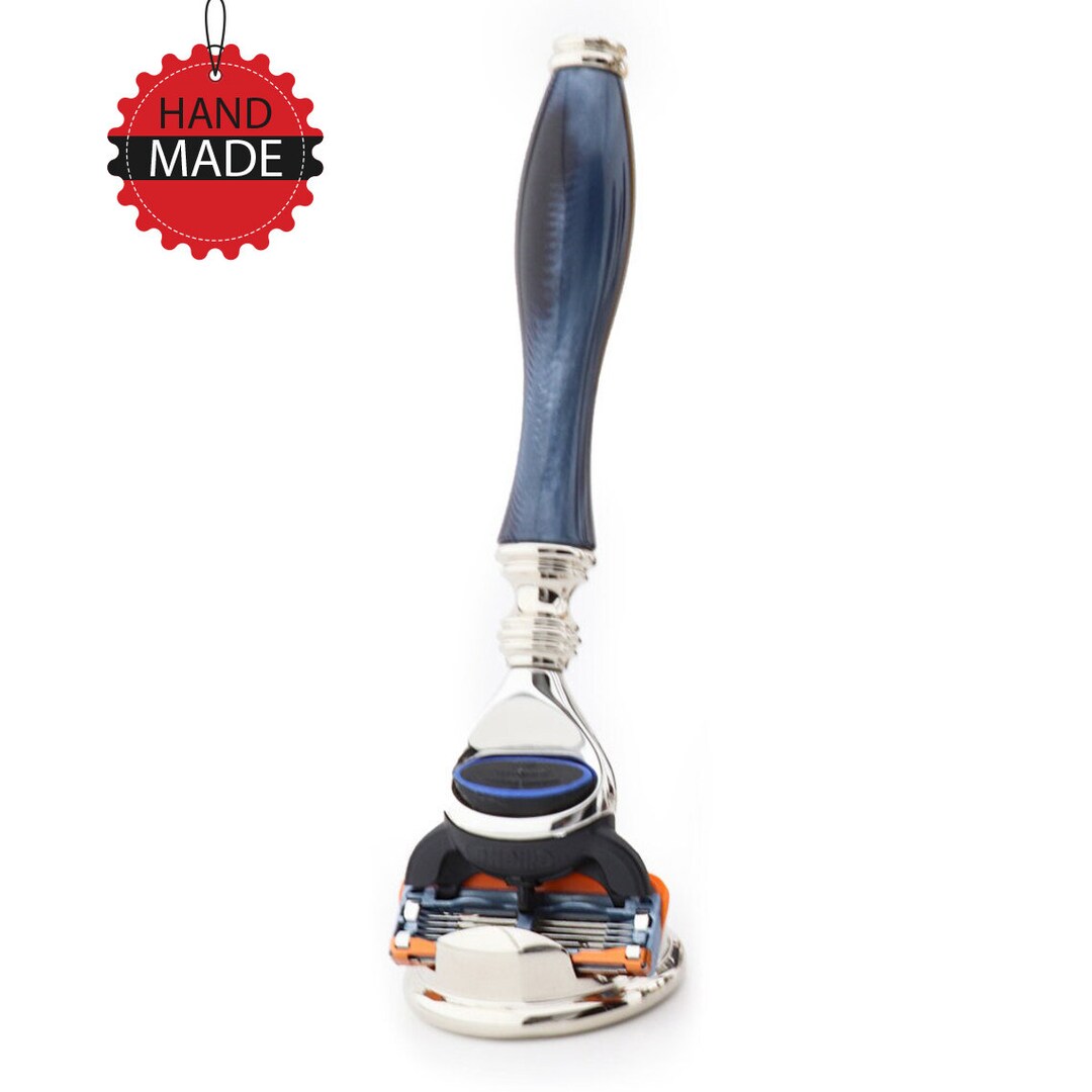 5 Blade Men's Razor for Shaving With Stainless Steel Razor Holder Resin ...