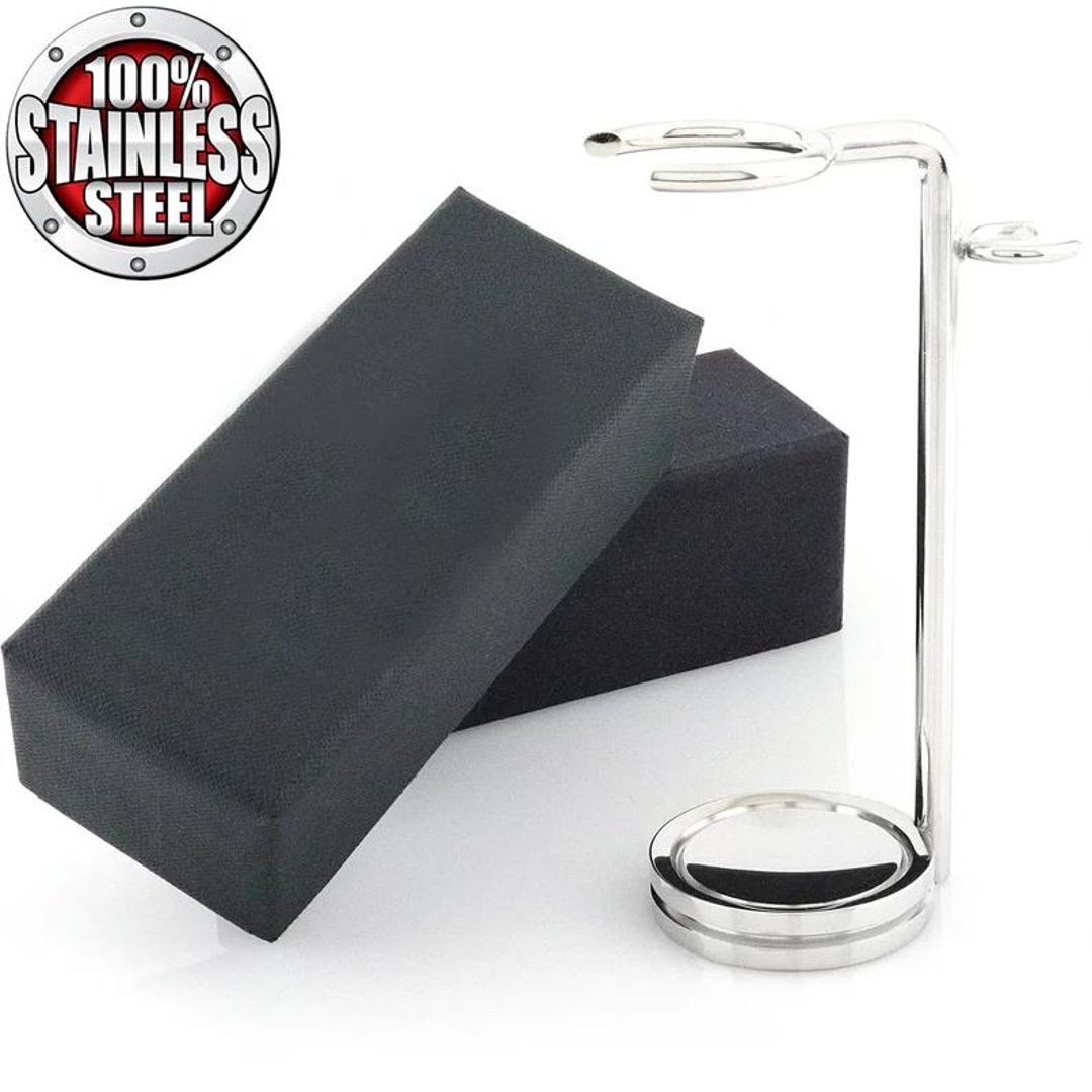 Stainless Steel Shaving Stand, Chrome Razor Brush Holder, Bathroom ...