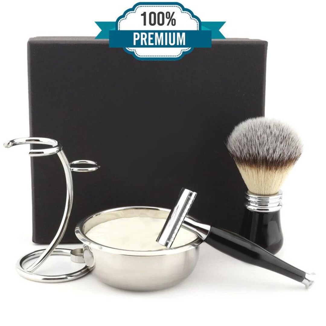 Handmade Personalized 5pc Shaving Kit for Men Synthetic Silvertip ...