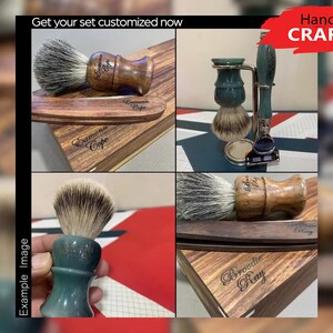 Luxury Wooden 3pc Mini Shaving Kit for Men Black Badger - Etsy