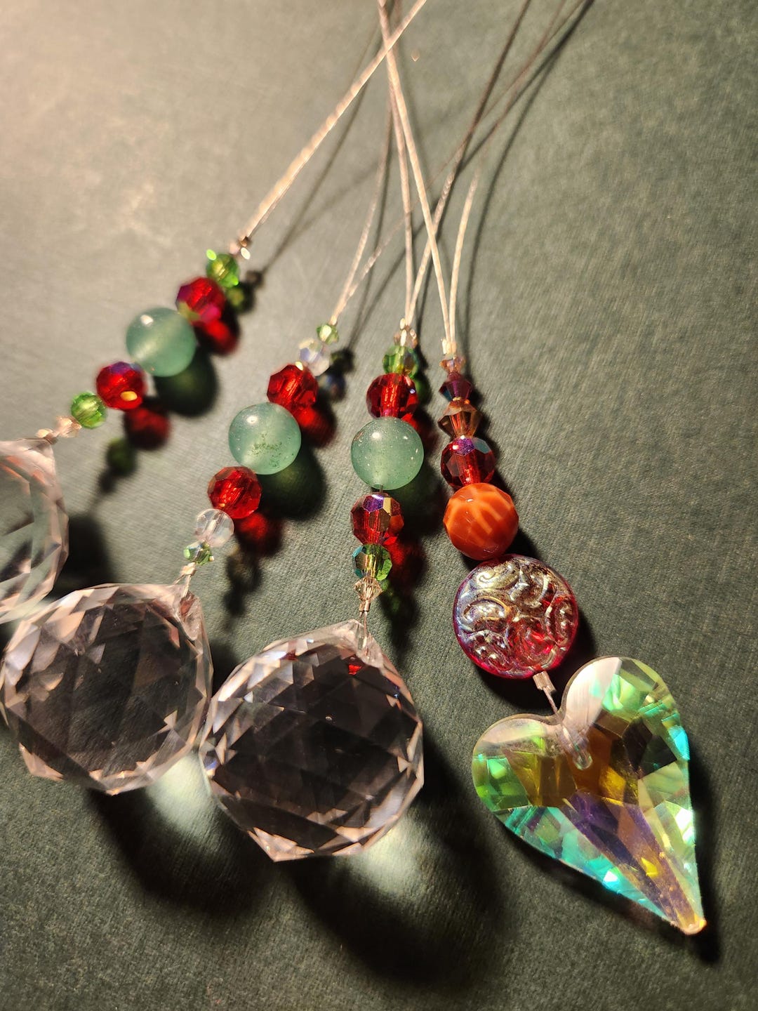 Mini Suncatchers - 4-pack | 20mm Sphere Prisms | Red and Green Colors ...