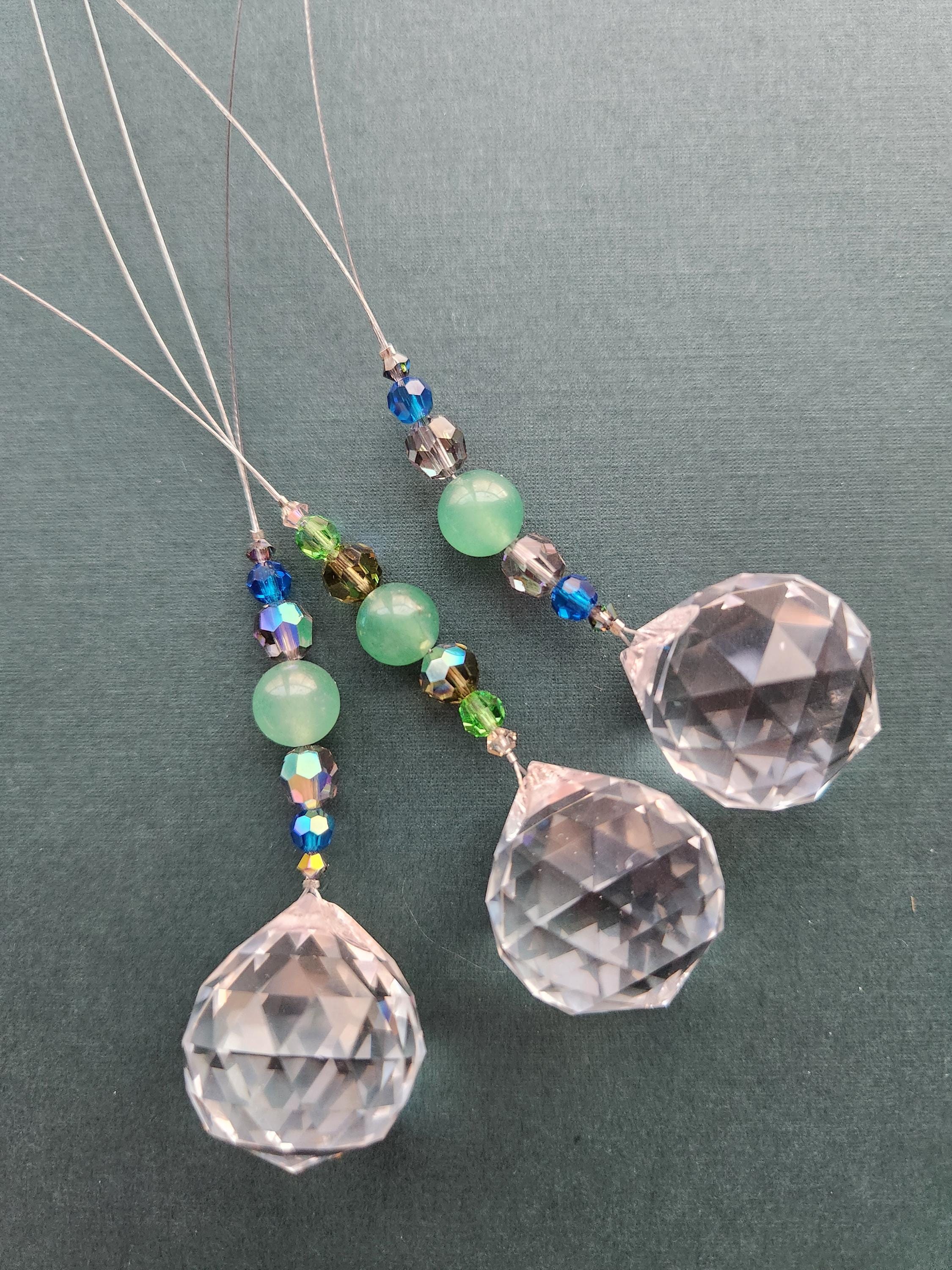 Mini Suncatchers 3-pack 20mm Sphere Prisms GREEN AVENTURINE and ...