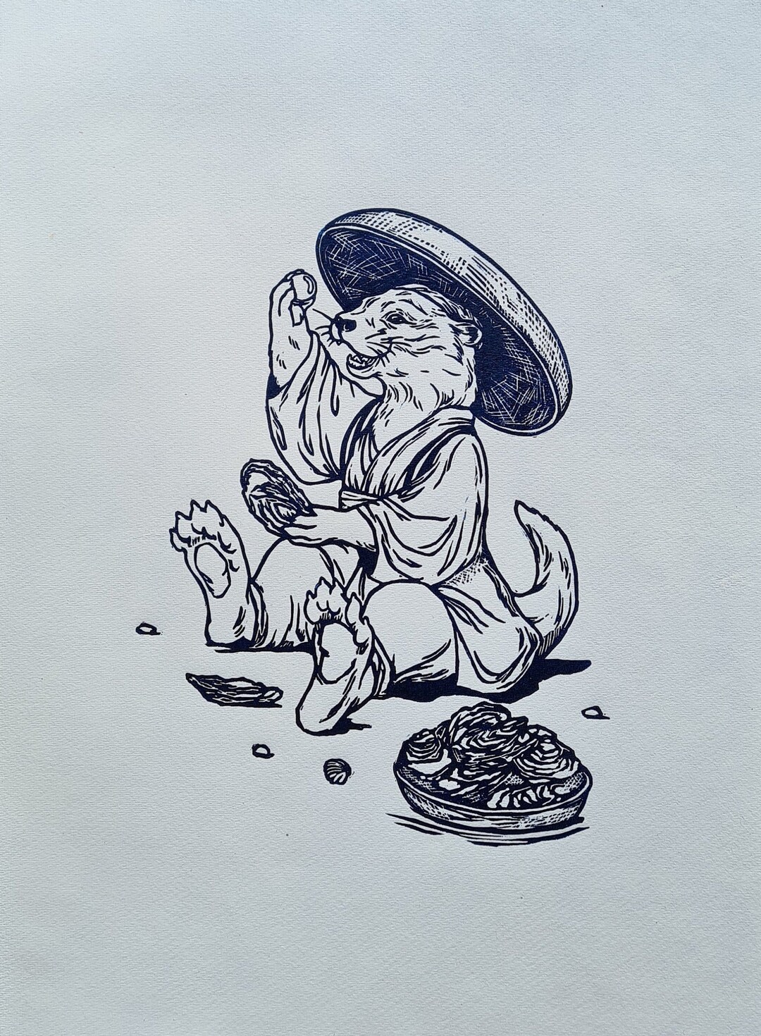 The Pearl. Original Linocut Print - Etsy