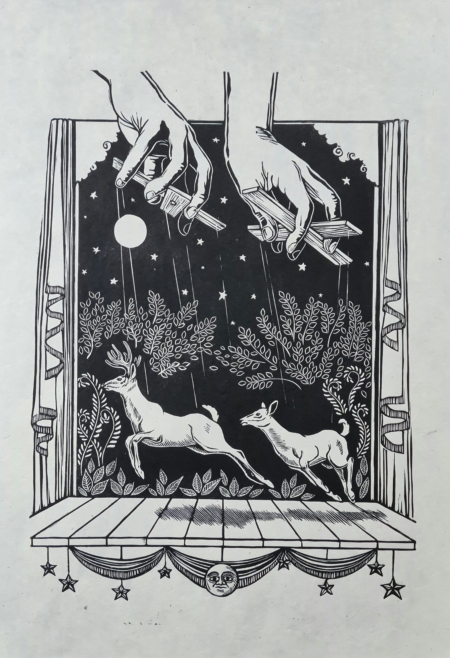 Gameplay Original Handmade Linocut Print - Etsy