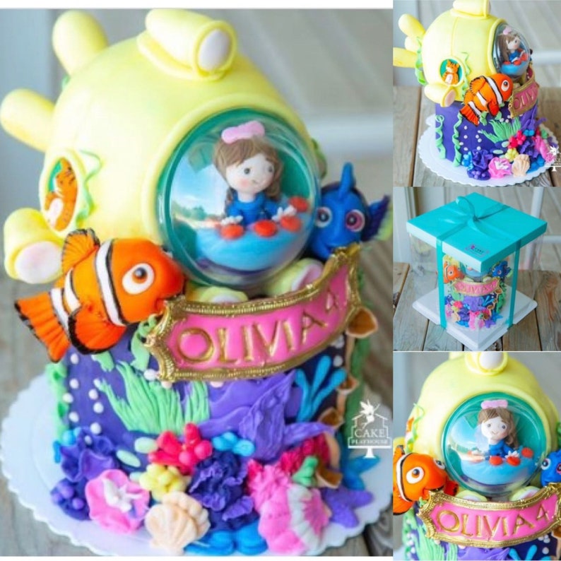 Ocean Theme Cake Topper Submarine Dolphin Shark Mermaid Shell - Etsy