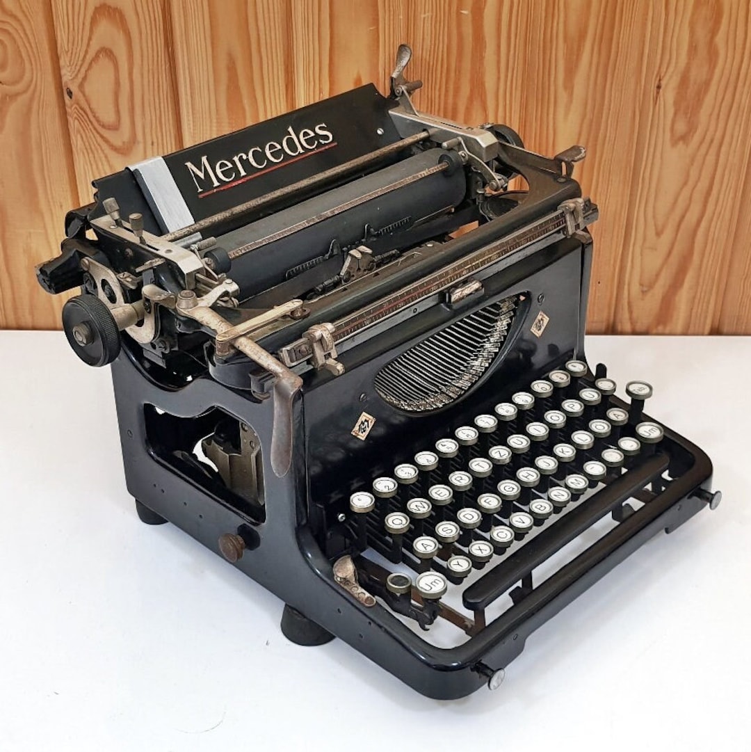 1925 Mercedes Typewriter: Fully Operational Vintage Glass Key ...
