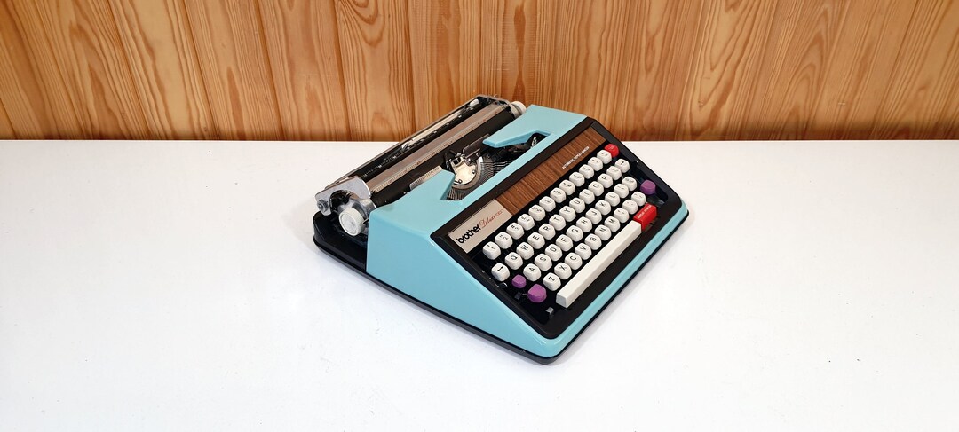 Turquoise Brother Deluxe Typewriter: Working Vintage Retro Decor ...