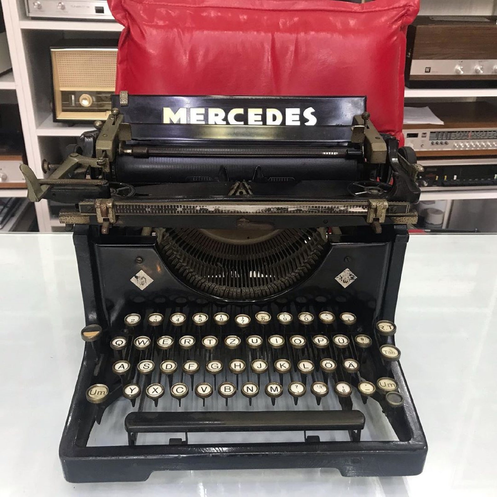 MERCEDES MODEL 4 Typewriter,elegant Black Design,glass Keys,vintage ...