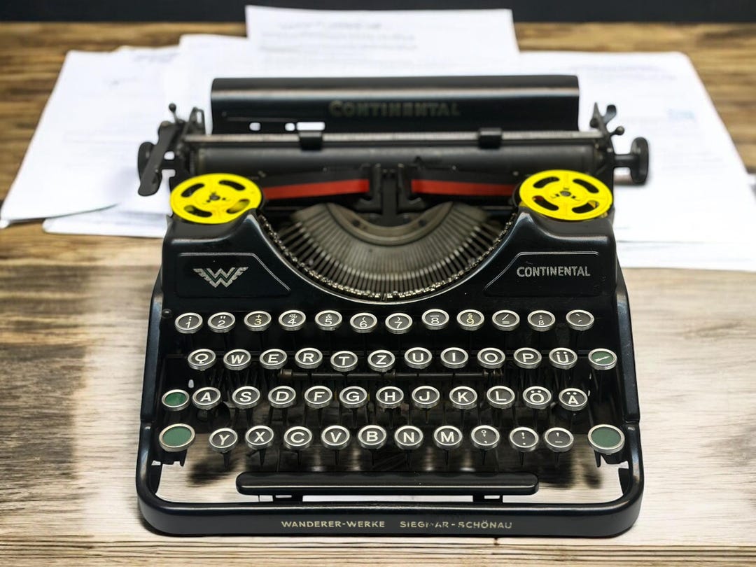 Continental Typewriter: Black Glass Keyboard, Fully Operational,working ...