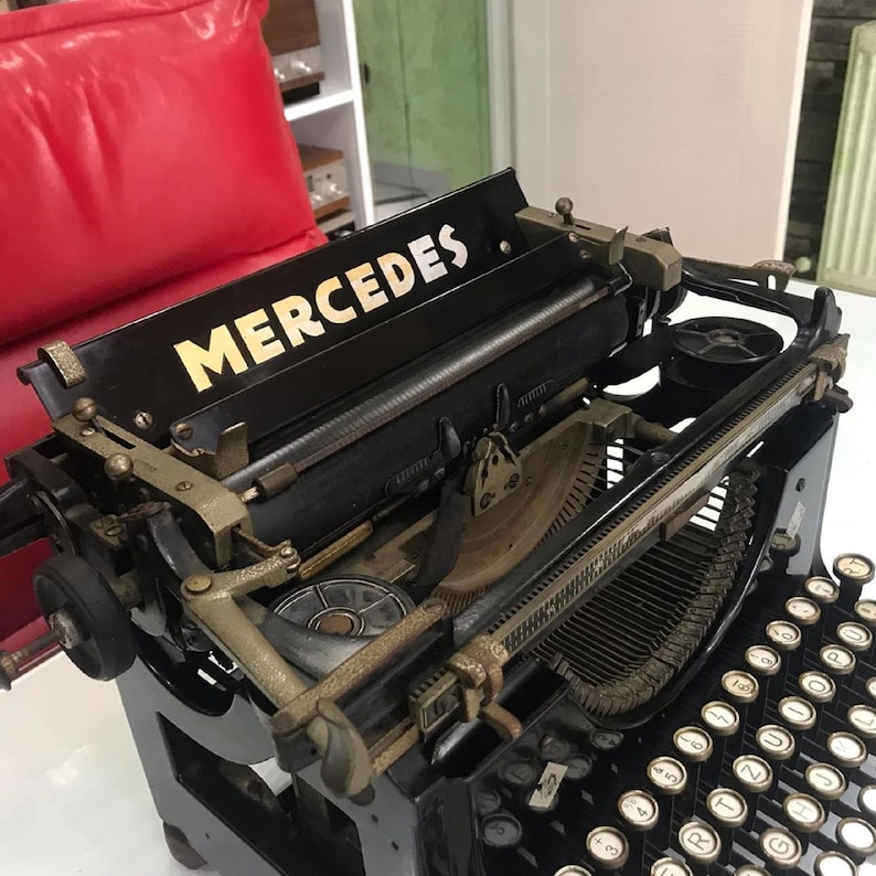 MERCEDES MODEL 4 Typewriter,elegant Black Design,glass Keys,vintage ...