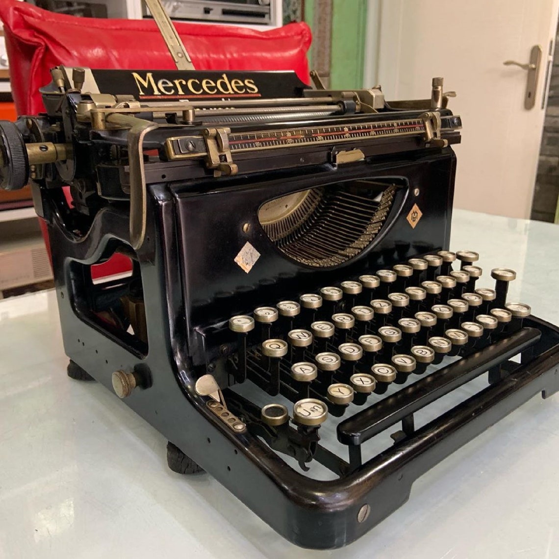 Restored Mercedes Typewriter: German-made Vintage Office Decor,working ...