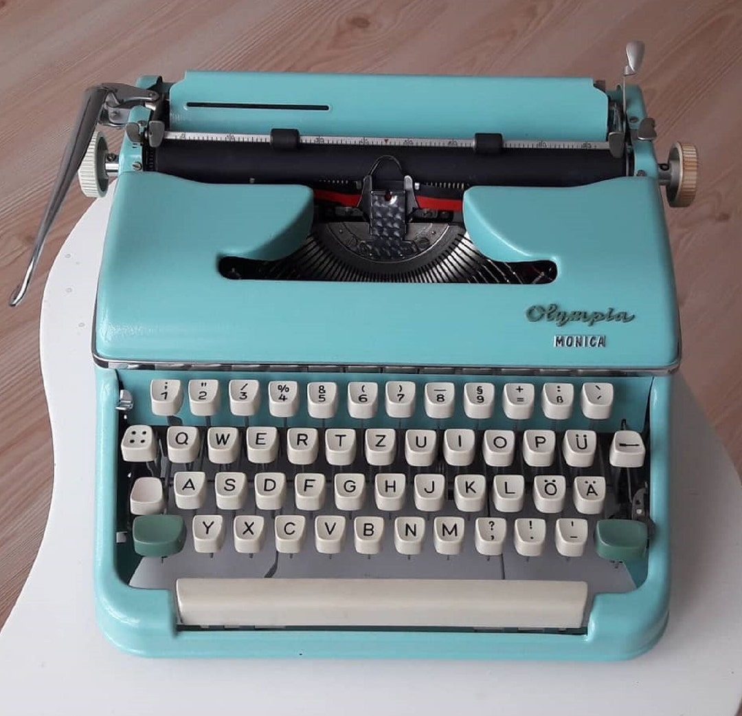 Olympia Monica 1960 Blue Typewriter, Timeless Vintage Elegance, Fully ...