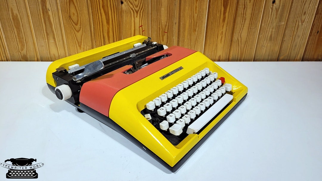 Olivetti Typewriter, Like-new Vintage Working Typewriter, Yellow With ...