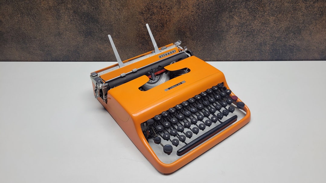 Vintage Orange Olivetti Typewriter - Working and Fully Serviced - Ideal ...