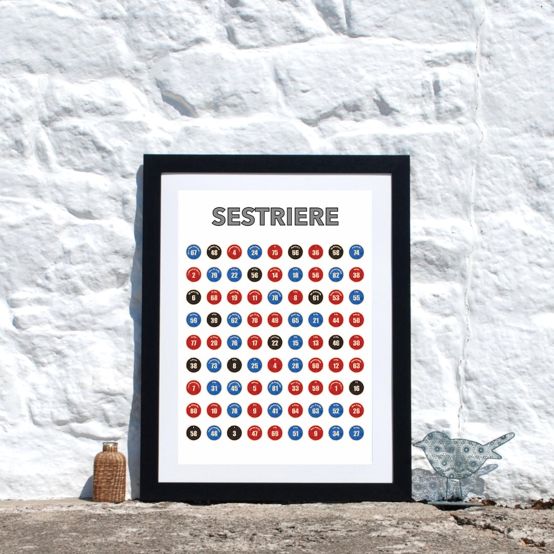 Sestriere Ski Resort Piste Marker Print Poster. Vialattea Milkyway Ski ...