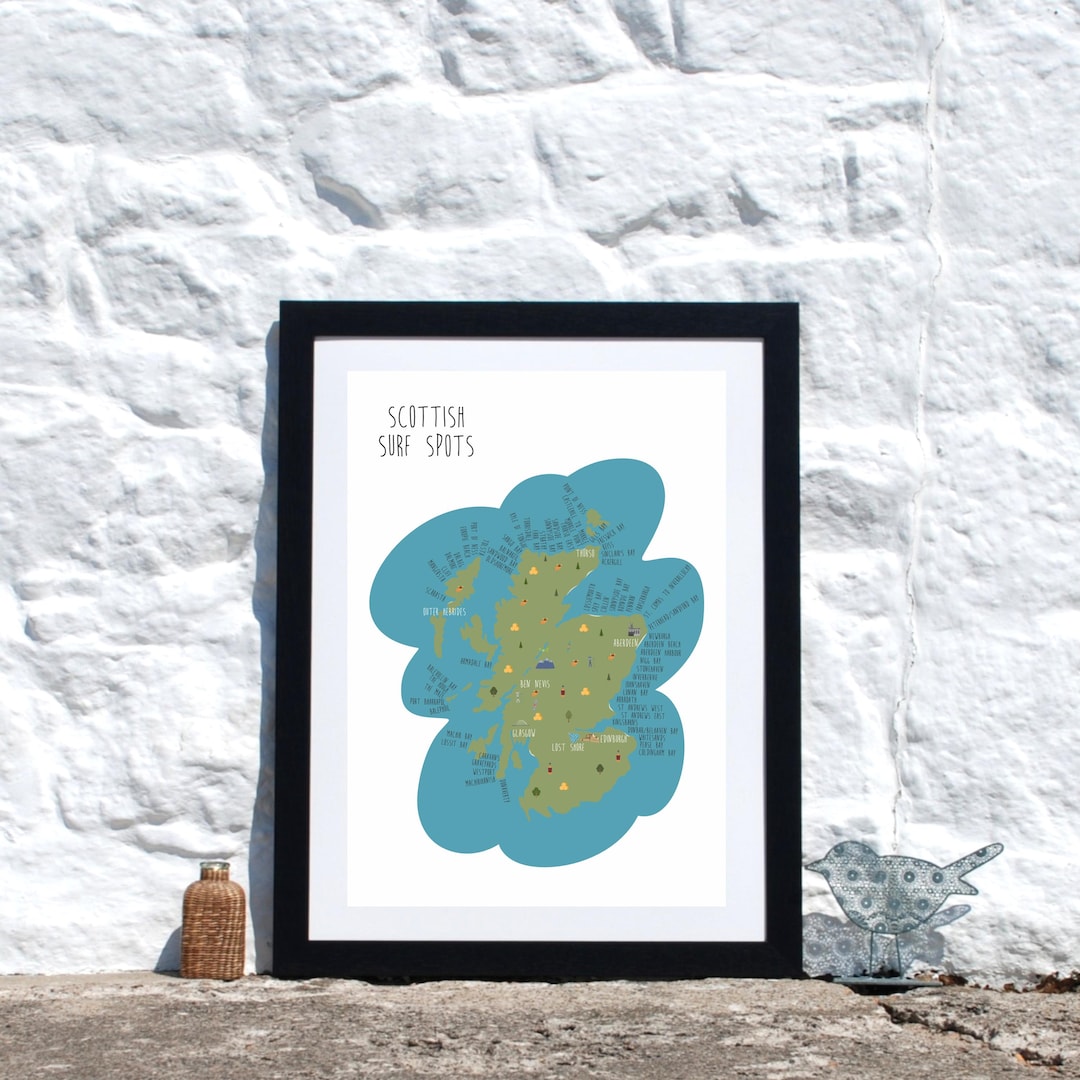 Scotland Surf Spots, Scottish Surf Breaks , Lost Shore Edinburgh - Etsy