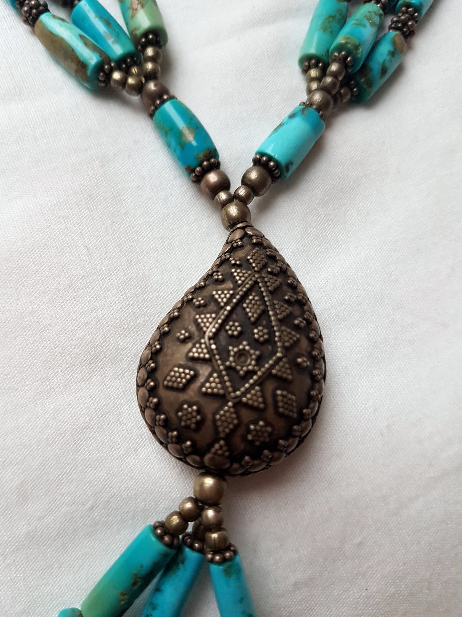 Véritable collier en argent turquoise marocain. Conception - Etsy France