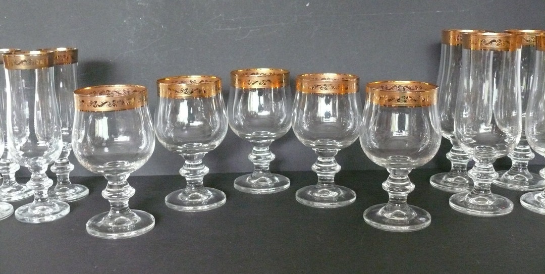 5 Balloon Cognac Snifters. GOLD RIMMED Snifters. 5 - Etsy