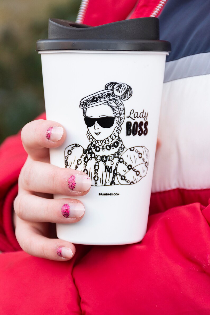 Braw Brew Reusable Coffee Mug Lady Boss - Etsy
