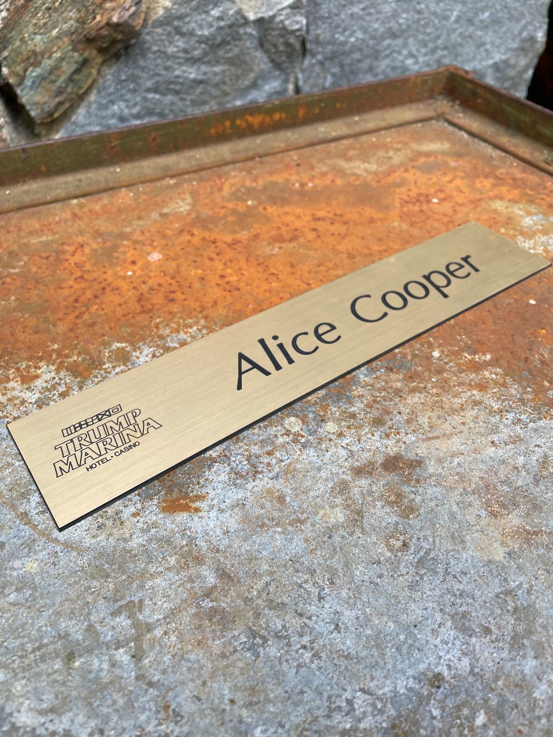 Original Alice Cooper Tour Dressing Room Nameplate From Trump Marina - Etsy