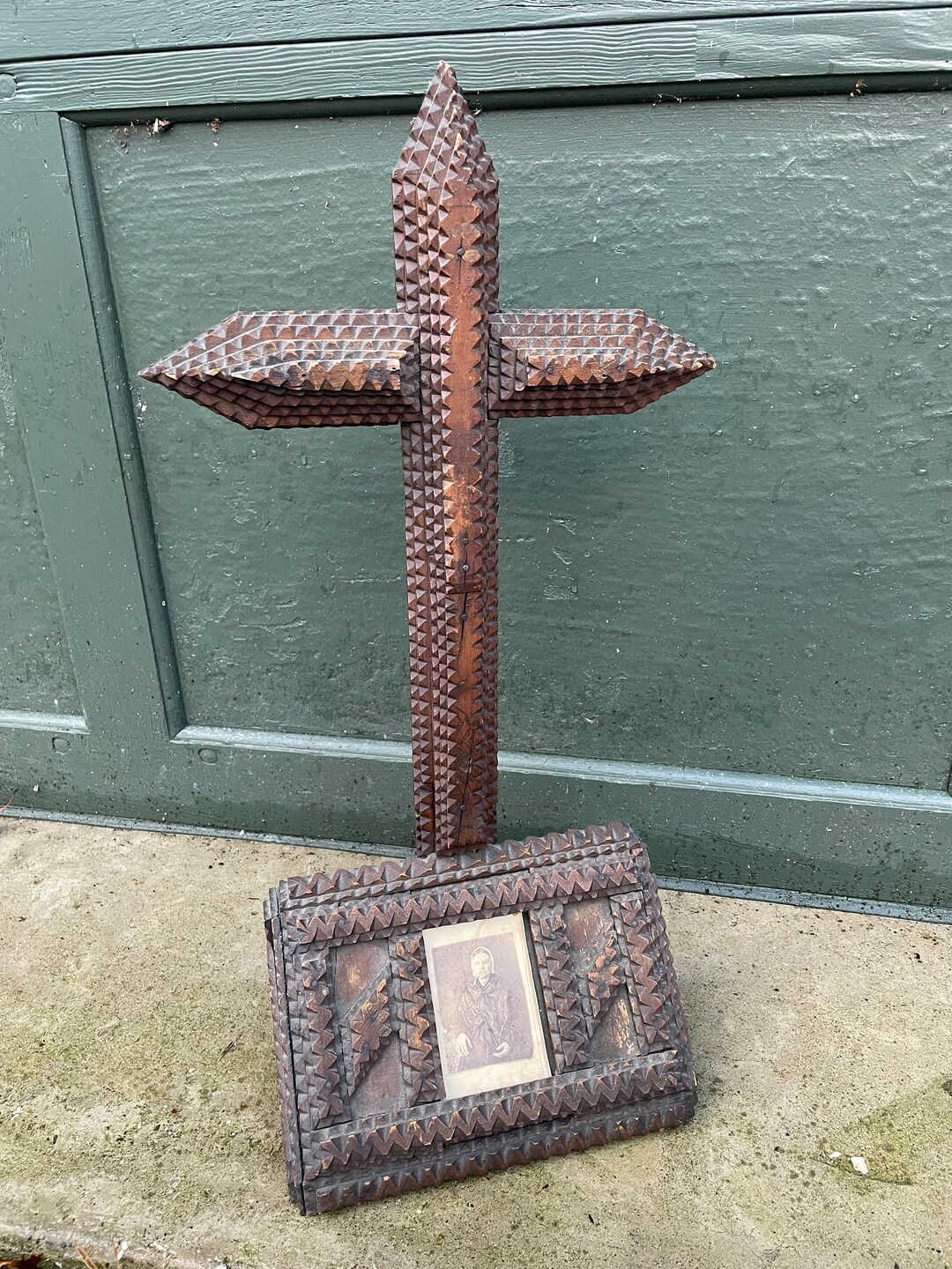 Amazing Tramp Art Wooden Crucifix, Folk Art 5x12x22 - Etsy