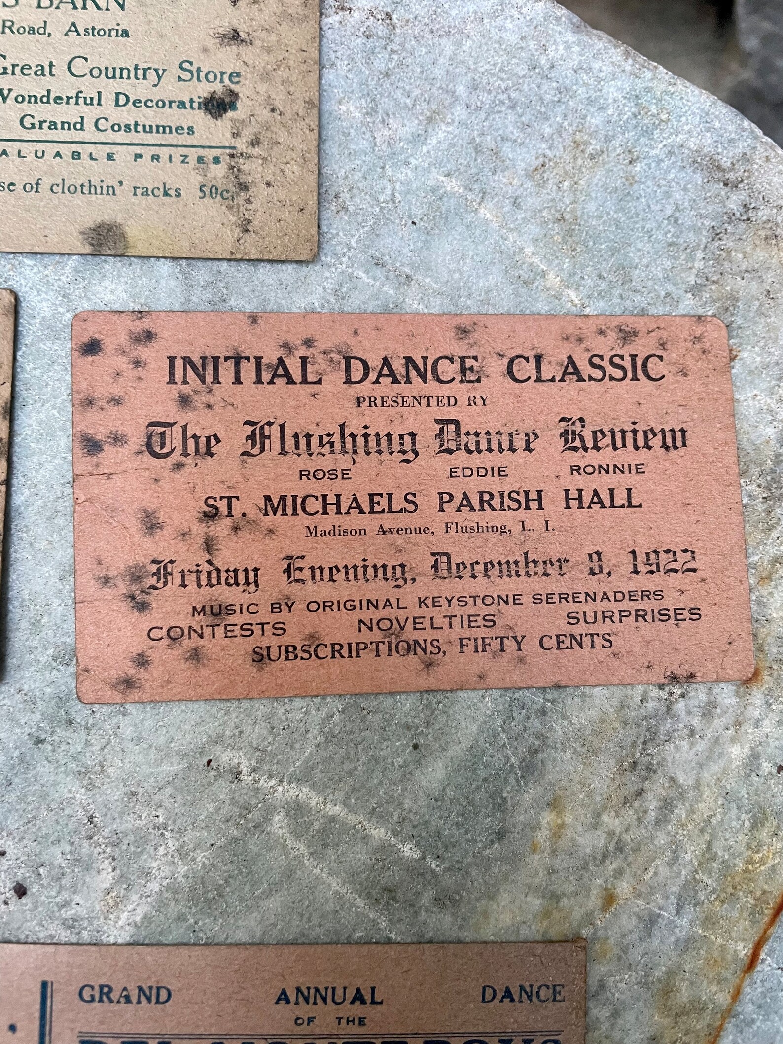 Ephemera Collection of 1910-20s Vaudeville Dance Hall Tickets, Gatsby ...