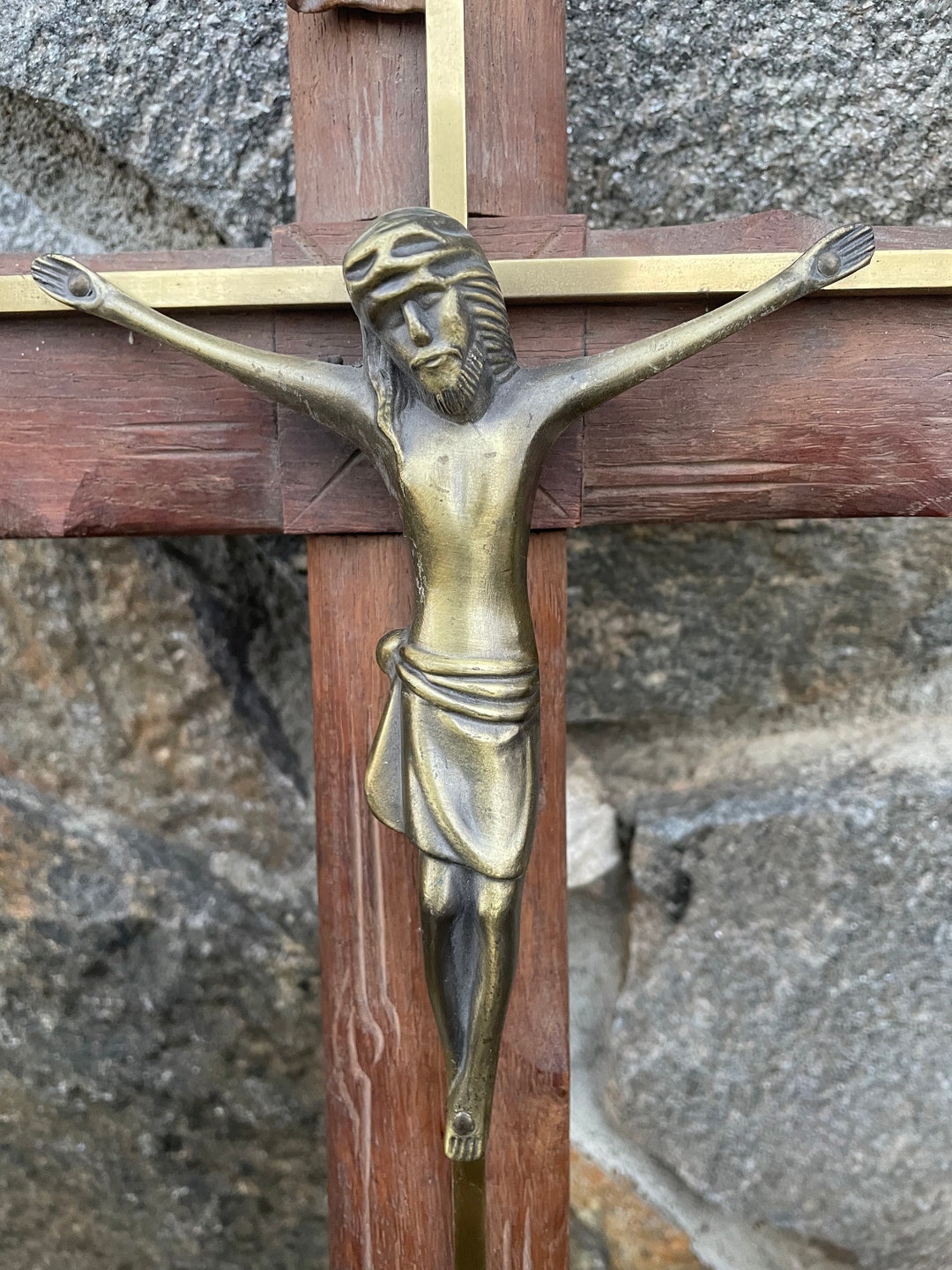 Excellent MCM Jesus Crucifix, Cast Metal and Carved Wood, Holland - Etsy