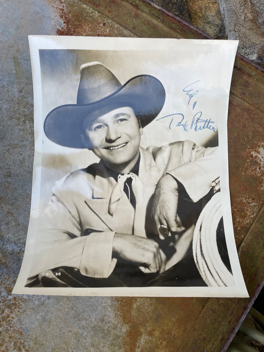 Tex Ritter Autographed Photograph, Early Signed Fountain Pen Signature ...