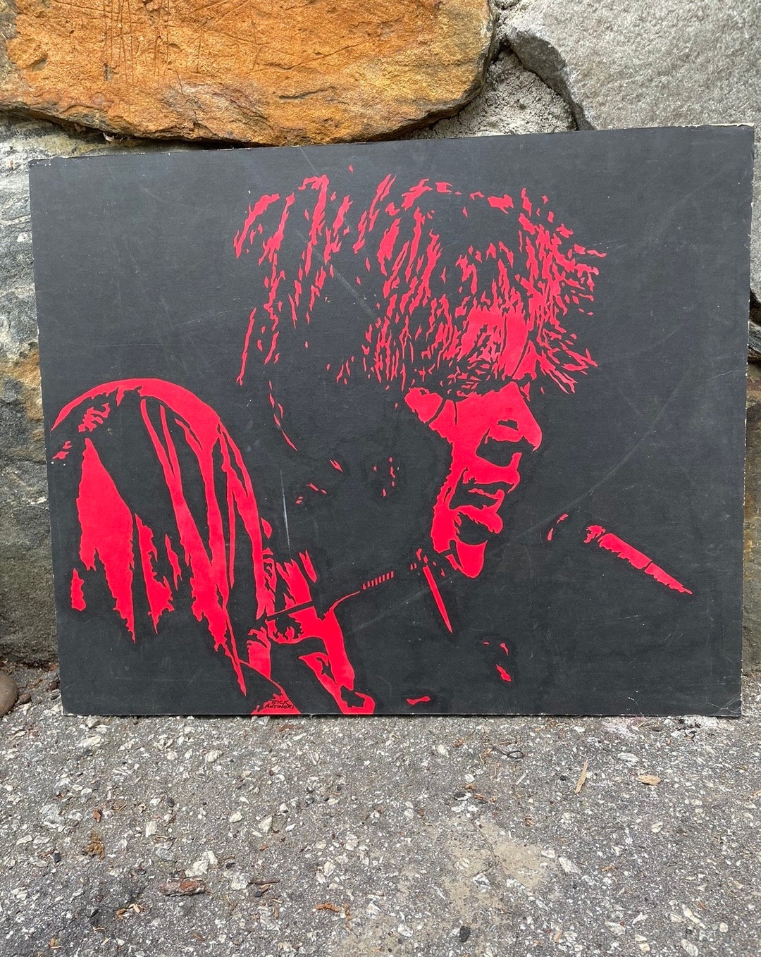 Neil Young Original Vintage Painting, Great 70s Rock Fan Art - Etsy