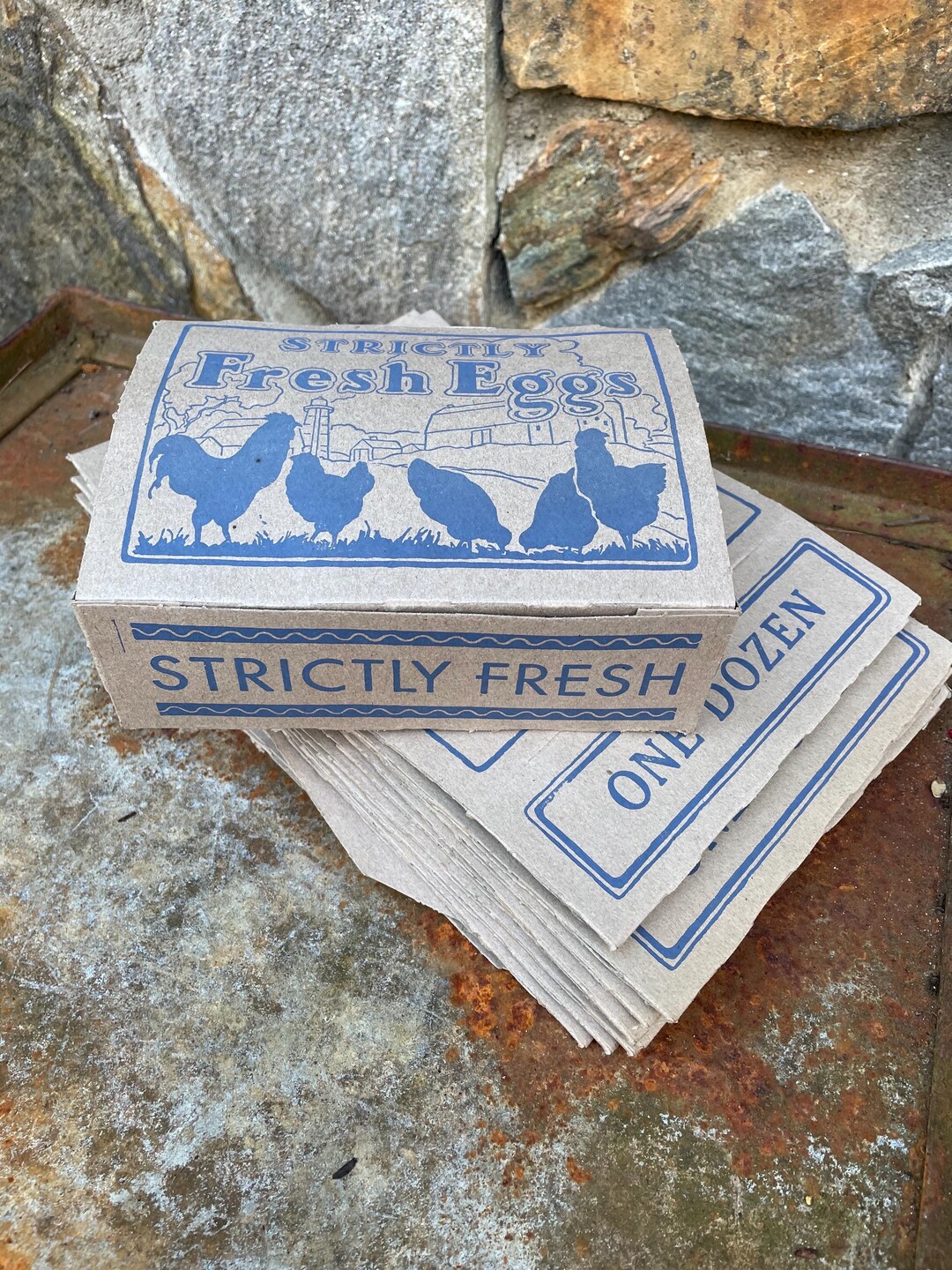 1950s Vintage Original Egg Box, Cardboard Carton, Vintage Farmhouse ...