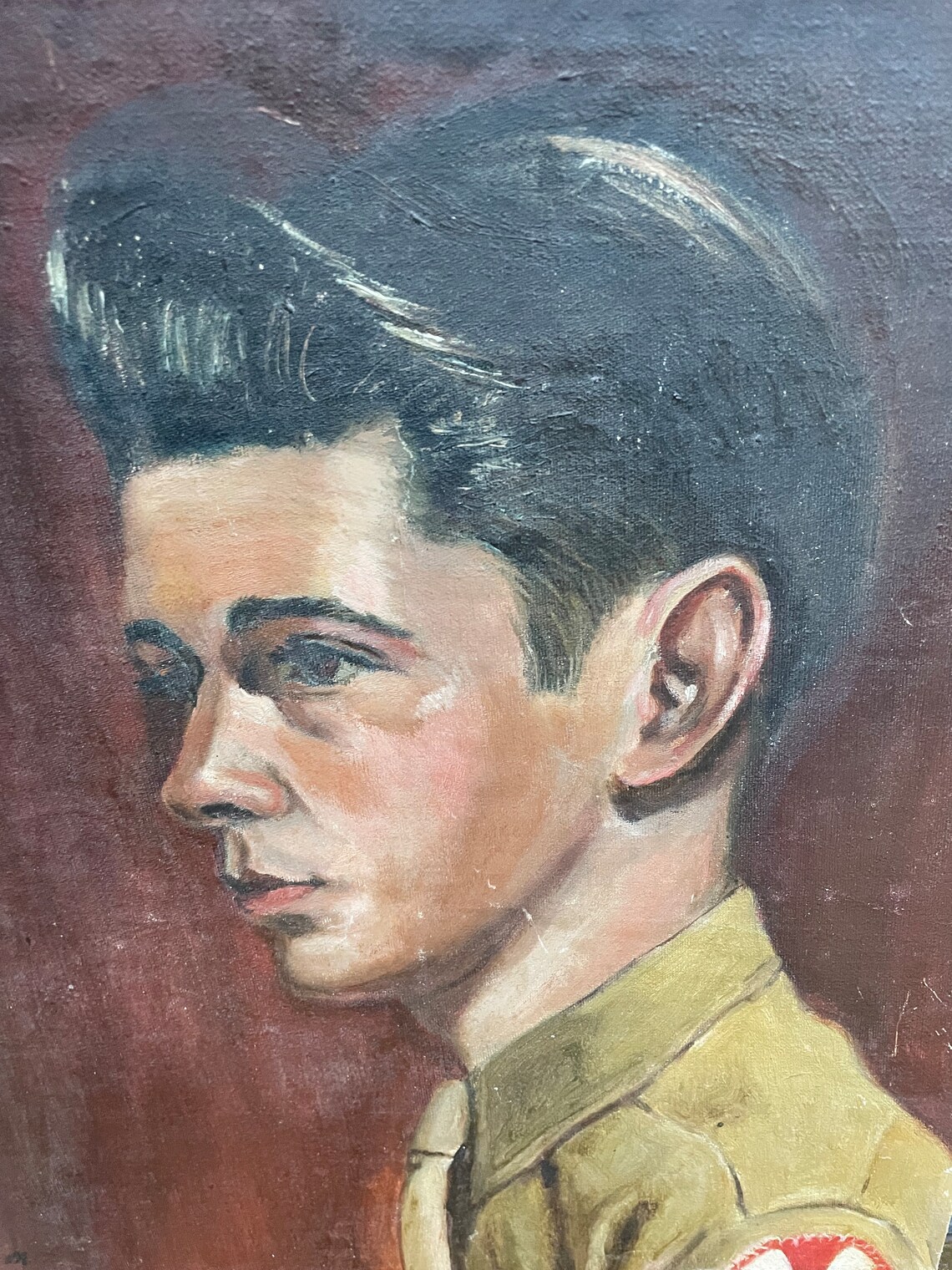 Original WWII Era Combat Art GI Soldier Portrait Painting by Japanese ...