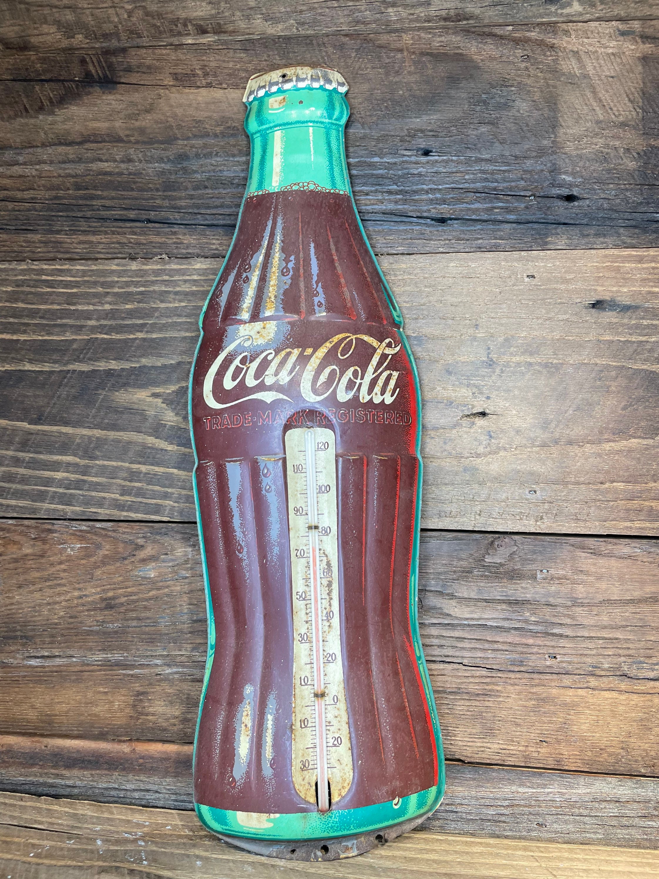 Vintage 1940s Coca-cola Metal Advertising Thermometer, General Store ...