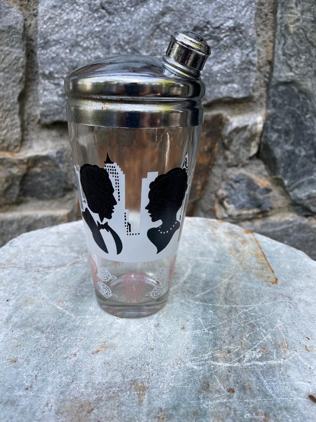 Adorable Late-1950s Vintage Cocktail Shaker Uptown Manhattan Couple ...