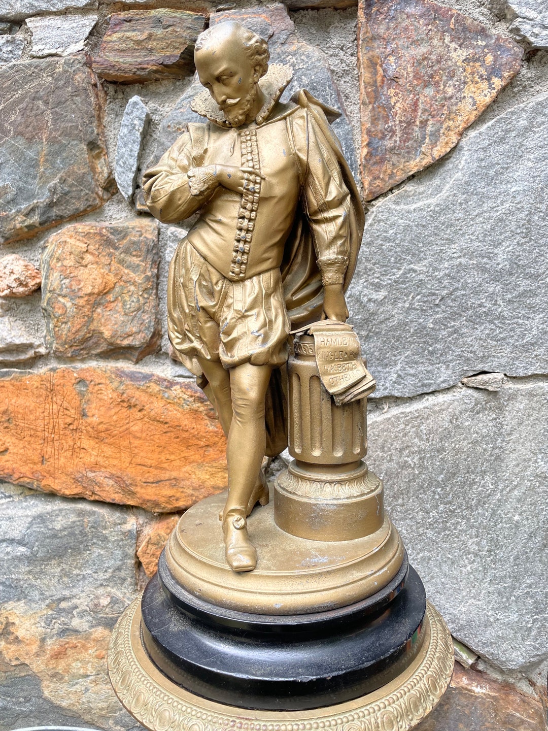William Shakespeare Rare Full Standing Statue, Antique Cast Metal ...
