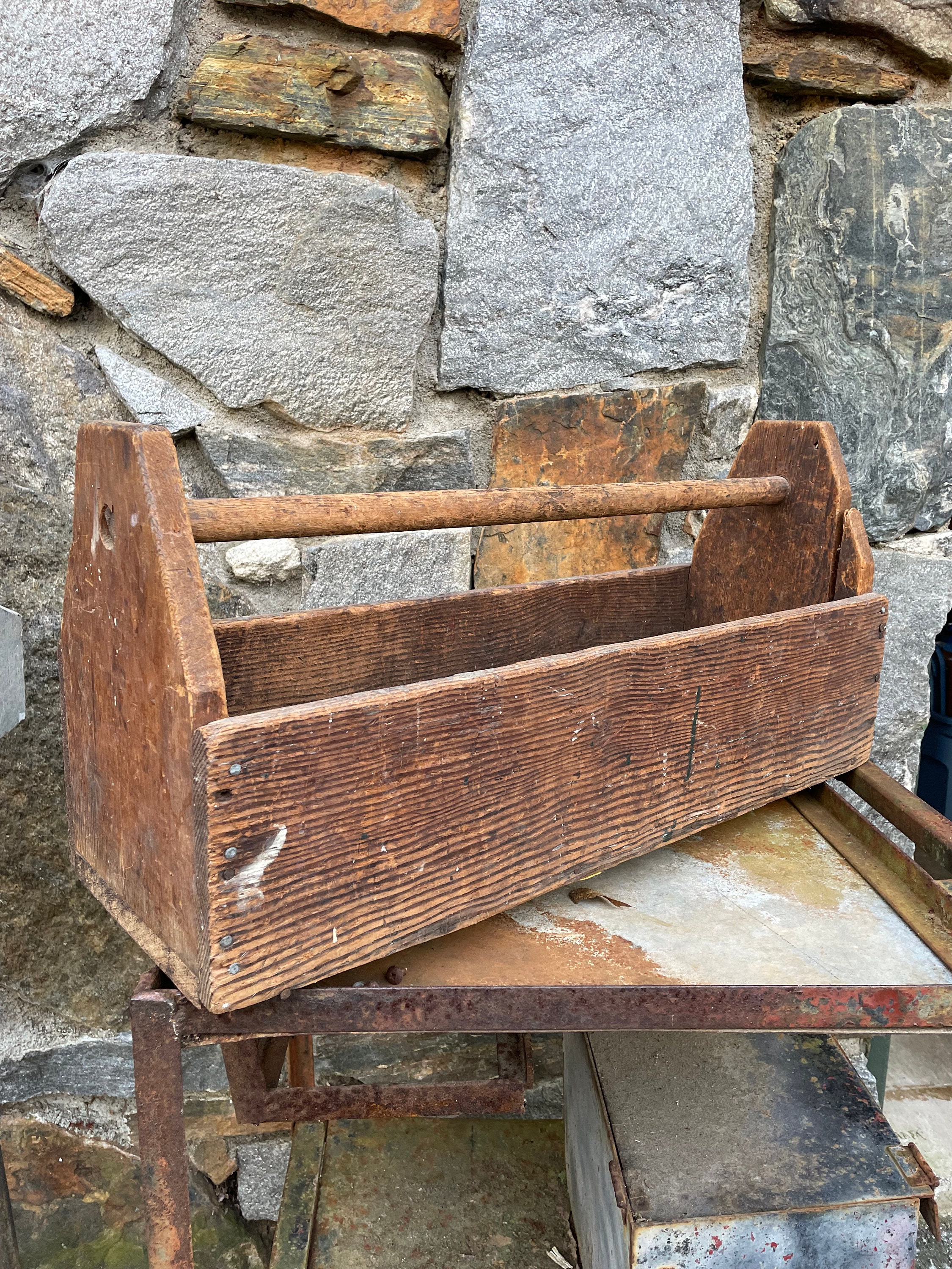 Antique Tool Box, Classic Carpenters Tool Caddy, Folk Wooden, Movie ...