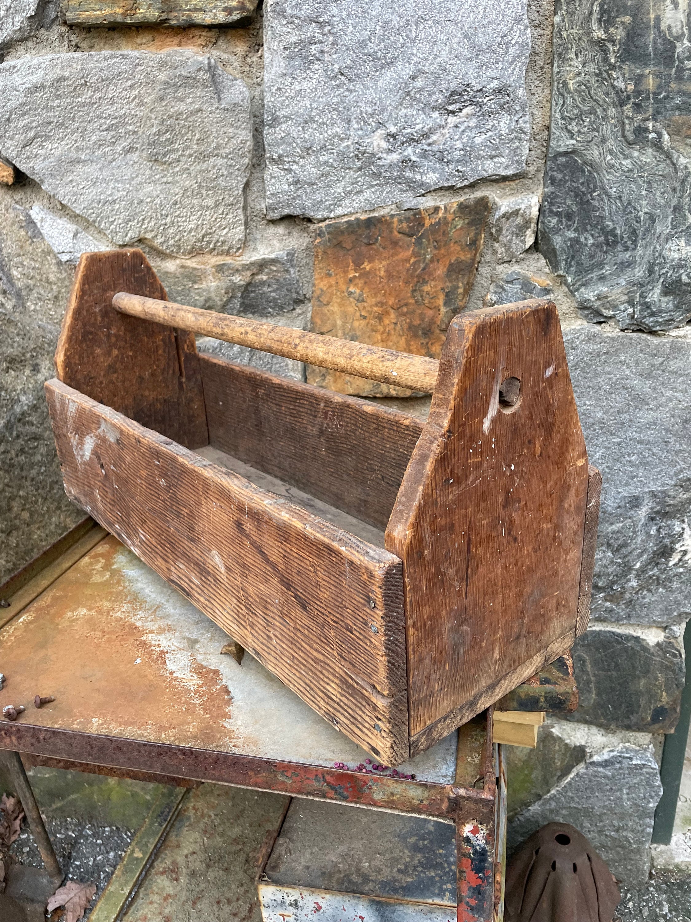 Antique Tool Box, Classic Carpenters Tool Caddy, Folk Wooden, Movie ...