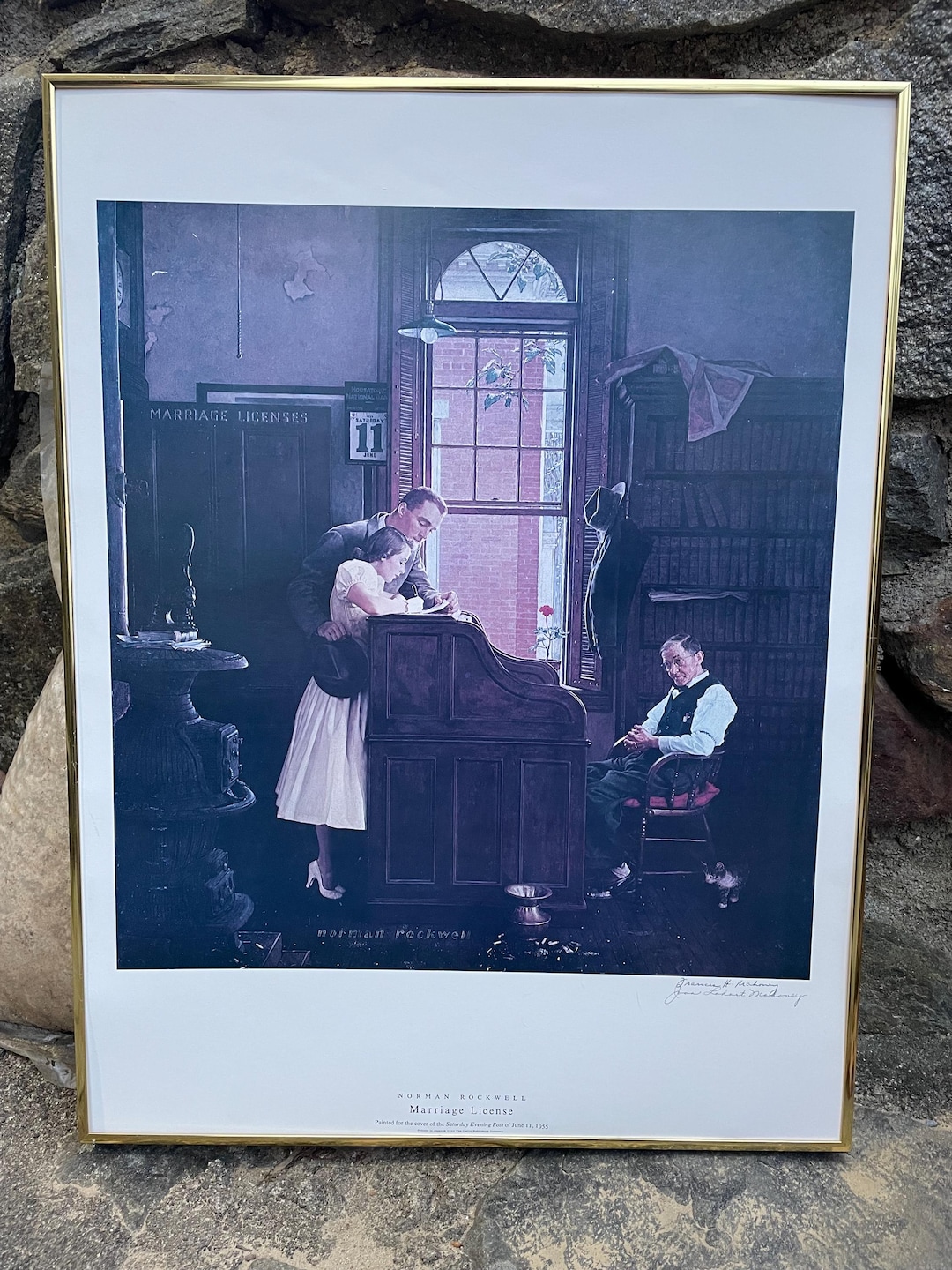 Norman Rockwell “marriage License” Signed by Models Joan and Francis ...